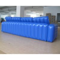 China factory customized PVC inflatable lounger air sofa blue settee for sale