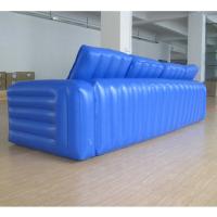 China factory customized PVC inflatable lounger air sofa blue settee for sale