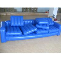 China factory customized PVC inflatable lounger air sofa blue settee for sale