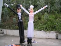 China Factory Customized Bride And Bridegroom Cartoon Image Sky Dancer For Wedding for sale
