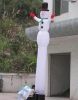 China Custom Outdoor Advertising Inflatable Snowman Air Dancer 6mH 190T Polyester for sale