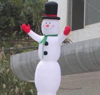 China Custom Outdoor Advertising Inflatable Snowman Air Dancer 6mH 190T Polyester for sale