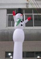 China Custom Outdoor Advertising Inflatable Snowman Air Dancer 6mH 190T Polyester for sale