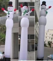 China Custom Outdoor Advertising Inflatable Snowman Air Dancer 6mH 190T Polyester for sale