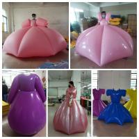 China Custom PVC Inflatable Princess Dress Black Skirt 0.3mm Adult Size for Party Promotion for sale