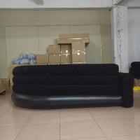 China Custom Inflatable Sofa 257x203x76cm PVC Flocking Furniture for Party Promotion for sale