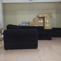 China Custom Inflatable Sofa 257x203x76cm PVC Flocking Furniture for Party Promotion for sale