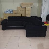 China Custom Inflatable Sofa 257x203x76cm PVC Flocking Furniture for Party Promotion for sale