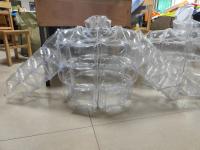 China Beile Custom PVC Inflatable Transparent Down Jacket Dress 0.25mm 2kg for sale