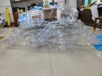 China Beile Custom PVC Inflatable Transparent Down Jacket Dress 0.25mm 2kg for sale