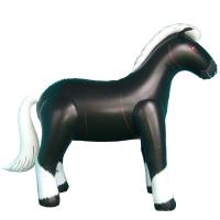 China Giant PVC Black Inflatable Horse Farm Animal Model 0.4mm Custom Size for Outdoor Decoration for sale