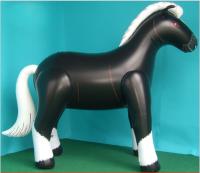 China Giant PVC Black Inflatable Horse Farm Animal Model 0.4mm Custom Size for Outdoor Decoration for sale