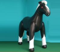 China Giant PVC Black Inflatable Horse Farm Animal Model 0.4mm Custom Size for Outdoor Decoration for sale