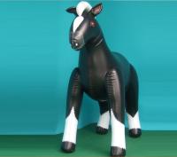China Giant PVC Black Inflatable Horse Farm Animal Model 0.4mm Custom Size for Outdoor Decoration for sale