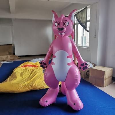 China Custom Inflatable PVC Pink Cat 2m Tall for Advertising Decoration Party Promotion for sale