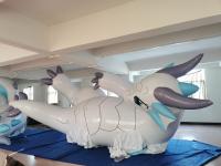 China Beile Giant Inflatable PVC Cartoon White Laying Dragon Model 3m Custom for sale