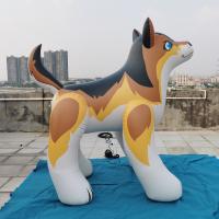 China Custom 2m Tall Outdoor Advertising PVC Inflatable Husky Dog Model Cartoon Toy Animal for sale