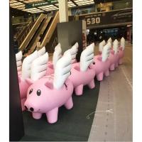 China Beile customized PVC Inflatable pink pig with wings for advertising decorate for sale