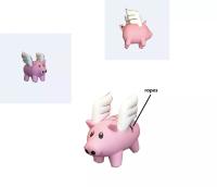 China Beile customized PVC Inflatable pink pig with wings for advertising decorate for sale