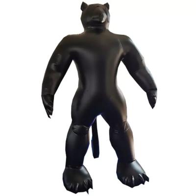 China Customized PVC Inflatable Black Tiger Costume Suit Adult Size 14kg for Party Promotion for sale