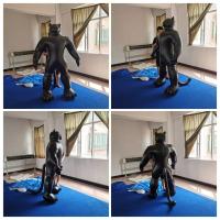 China Customized PVC Inflatable Black Tiger Costume Suit Adult Size 14kg for Party Promotion for sale