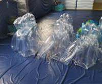 China Beile customized quality PVC inflatable transparent jacket and pants for adult for sale