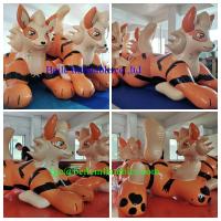 China Beile Customized PVC Inflatable Giant Fire Dog Cartoon 2.5-4m for Outdoor Advertising for sale