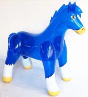China Customized Popular Giant Inflatable PVC Transparent Blue Horse for sale
