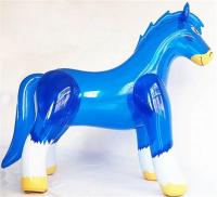China Customized Popular Giant Inflatable PVC Transparent Blue Horse for sale