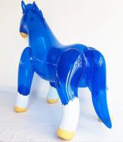 China Customized Popular Giant Inflatable PVC Transparent Blue Horse for sale