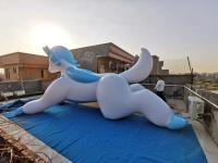 China Beile Custom Large Cartoon PVC Inflatable Blue White Fox Mascot for sale