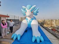 China Beile Custom Large Cartoon PVC Inflatable Blue White Fox Mascot for sale