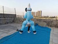 China Custom Inflatable PVC Bad Vixen Fox Sex Toy for Men 2.2m Height with SPH for sale