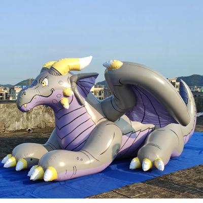 China Beile Custom Large Laying Dragon PVC Inflatable Gray Dragon Model for sale