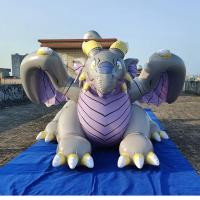 China Beile Custom Large Laying Dragon PVC Inflatable Gray Dragon Model for sale