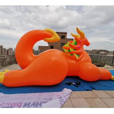 China Custom Giant Inflatable Laying Dragon 6m for Outdoor Advertising Promotion for sale