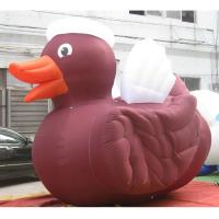 China Giant Cartoon Inflatable Brown Duck Model 2.5mH Custom Logo for Pool Party Promotion for sale