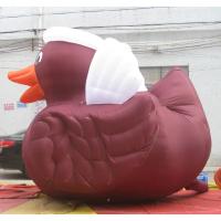 China Giant Cartoon Inflatable Brown Duck Model 2.5mH Custom Logo for Pool Party Promotion for sale