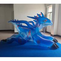 China Beile Inflatable Cartoon PVC Transparent Blue Dragon Toy 3m Long for Party Promotion for sale