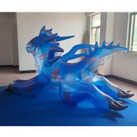 China Beile Inflatable Cartoon PVC Transparent Blue Dragon Toy 3m Long for Party Promotion for sale