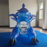 China Beile Inflatable Cartoon PVC Transparent Blue Dragon Toy 3m Long for Party Promotion for sale