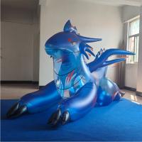 China Beile Inflatable Cartoon PVC Transparent Blue Dragon Toy 3m Long for Party Promotion for sale