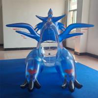 China Beile Inflatable Cartoon PVC Transparent Blue Dragon Toy 3m Long for Party Promotion for sale