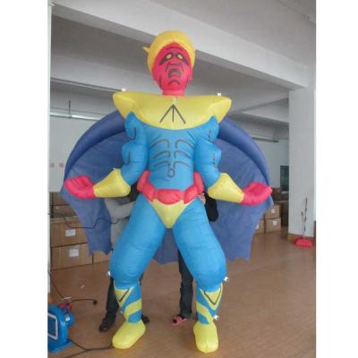 China Custom Inflatable Superhero Cartoon Character 3m High PVC Advertising Mascot for sale