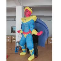 China Custom Inflatable Superhero Cartoon Character 3m High PVC Advertising Mascot for sale
