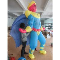 China Custom Inflatable Superhero Cartoon Character 3m High PVC Advertising Mascot for sale