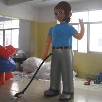 China Custom Cartoon Figure PVC Inflatable Golf Player 3m High for Event Decoration for sale