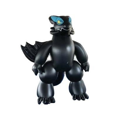 China Custom 2.5m Inflatable Black Dragon PVC Cartoon Character for Party Promotion for sale