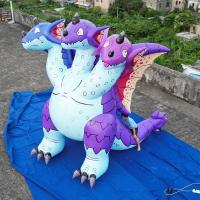 China Custom Giant PVC Inflatable Cartoon 4.5m Three-Heads Dragon for Advertising for sale
