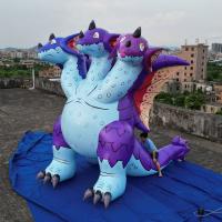 China Custom Giant PVC Inflatable Cartoon 4.5m Three-Heads Dragon for Advertising for sale